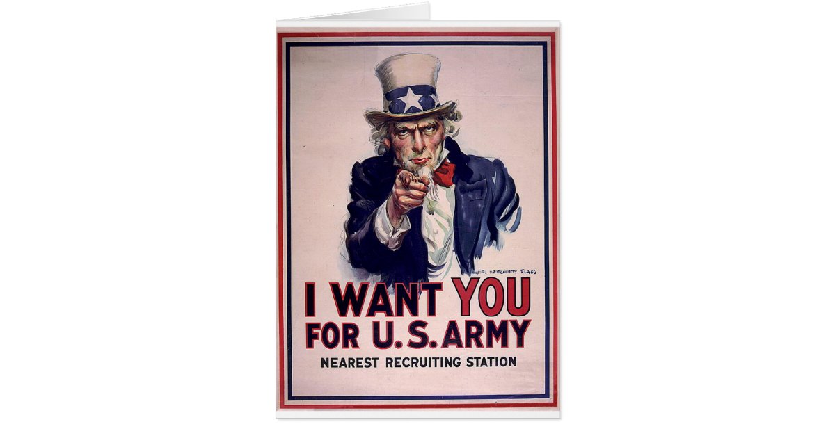 Cartão Poster do recrutamento do tio Sam | Zazzle Brasil