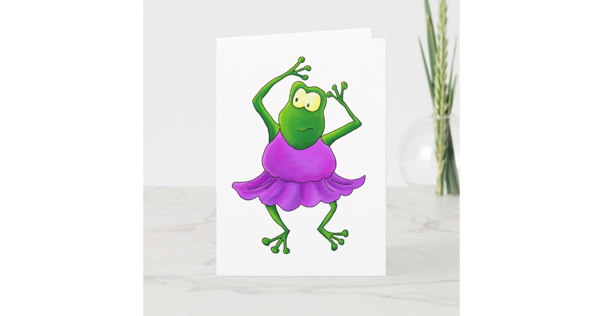 Cartão Sapo roxo da dança do tutu da bailarina | Zazzle Brasil