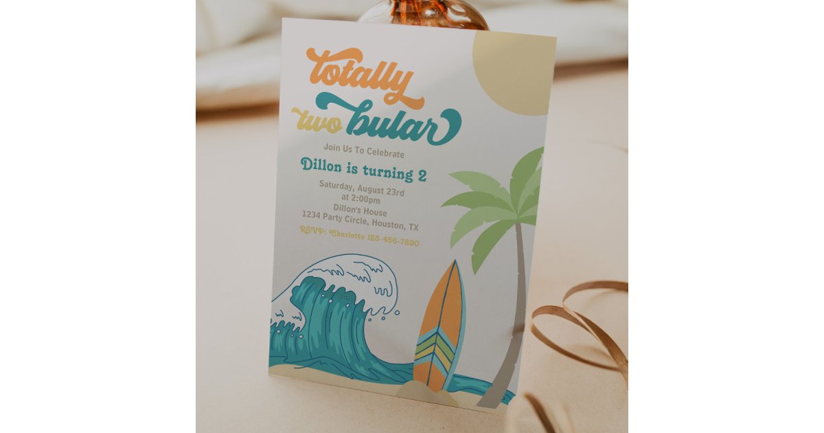 Convite de Aniversário Bular | Convite ao Surf | Zazzle Brasil