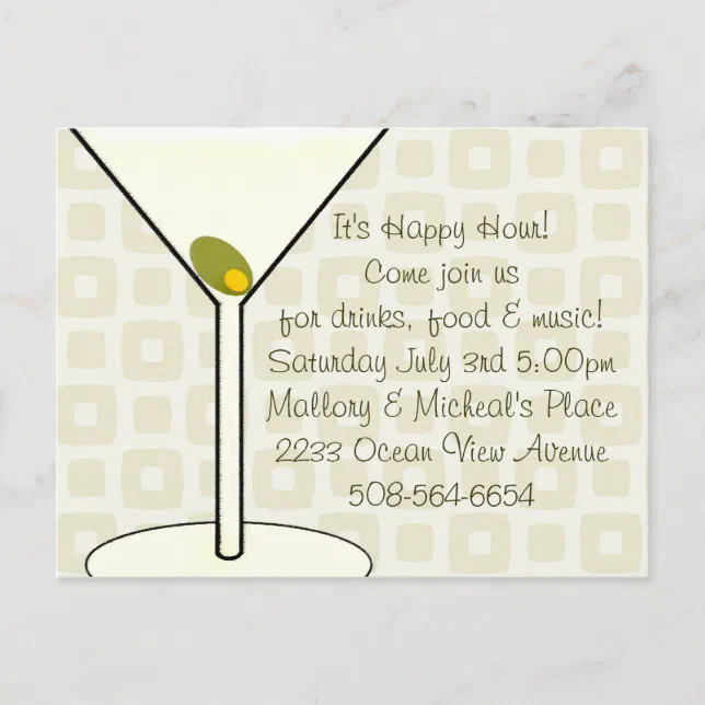 Convite do happy hour | Zazzle Brasil