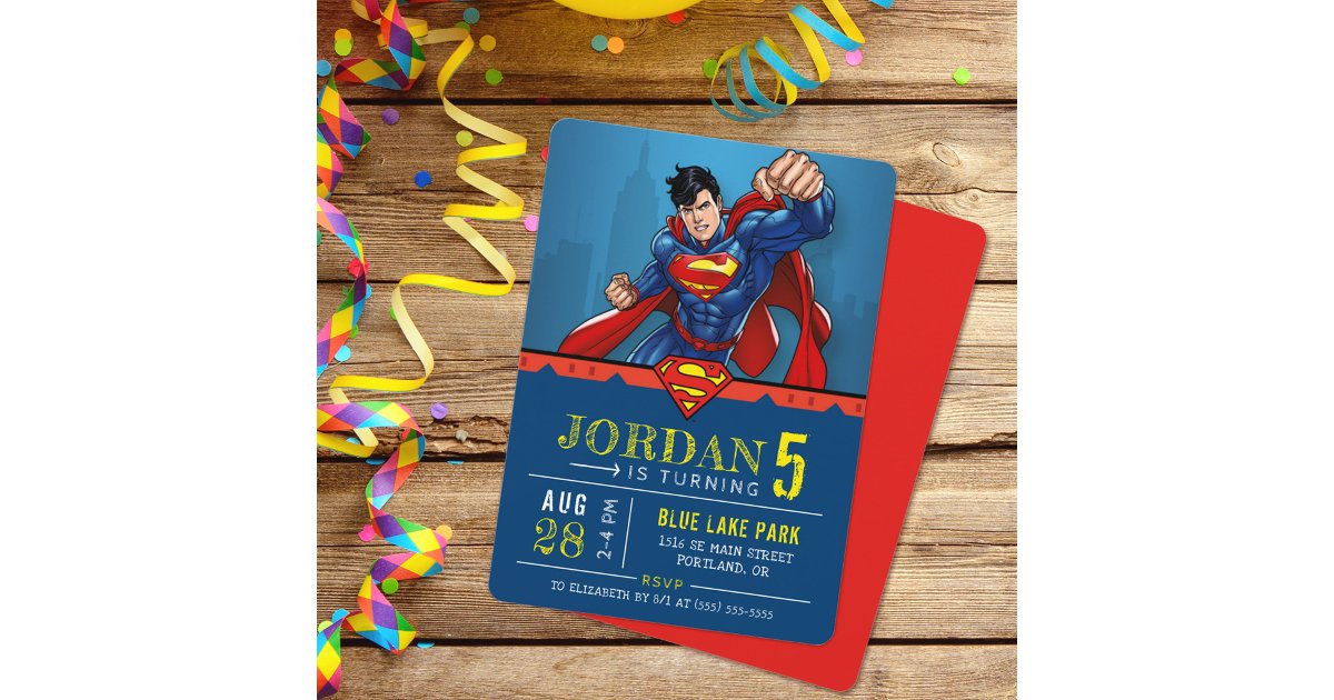 Convite Superman | Feliz Aniversário | Zazzle Brasil