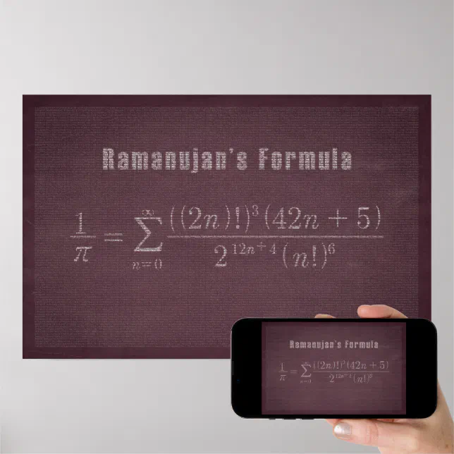 Fórmula Pi de Ramanujan - Poster de Matemática | Zazzle Brasil