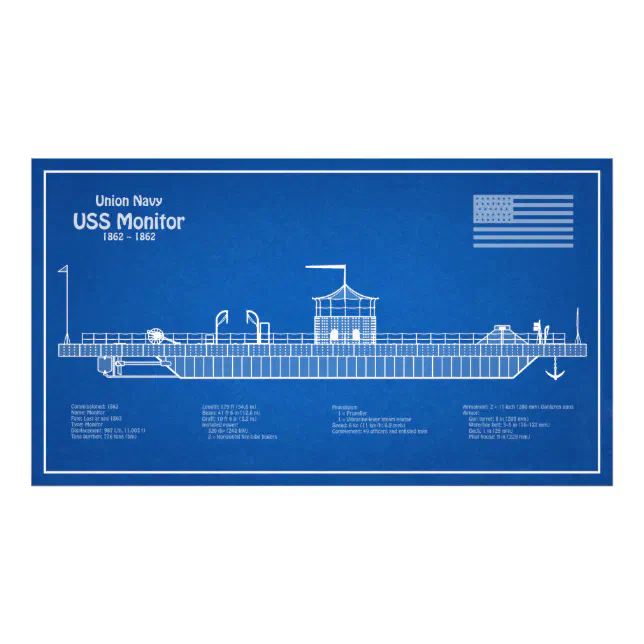 Foto Monitor USS - ABD de Planos de Impressão Blueprint | Zazzle Brasil