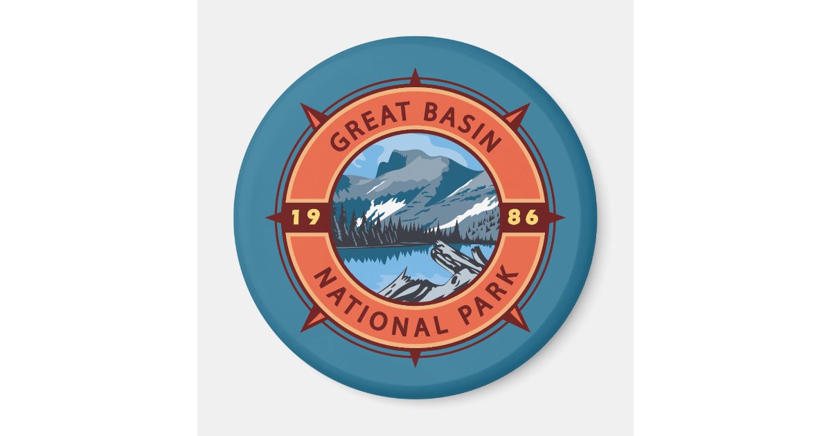 Imã Emblem de passagem retrô do Parque Nacional da Bac | Zazzle Brasil