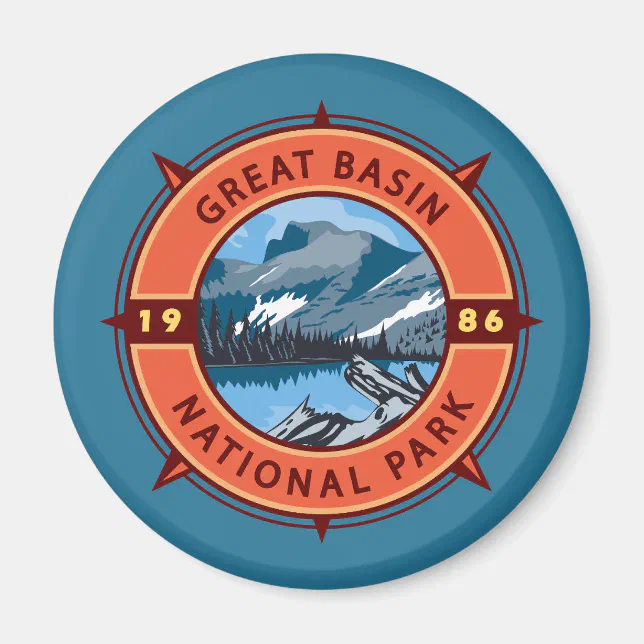 Imã Emblem de passagem retrô do Parque Nacional da Bac | Zazzle Brasil