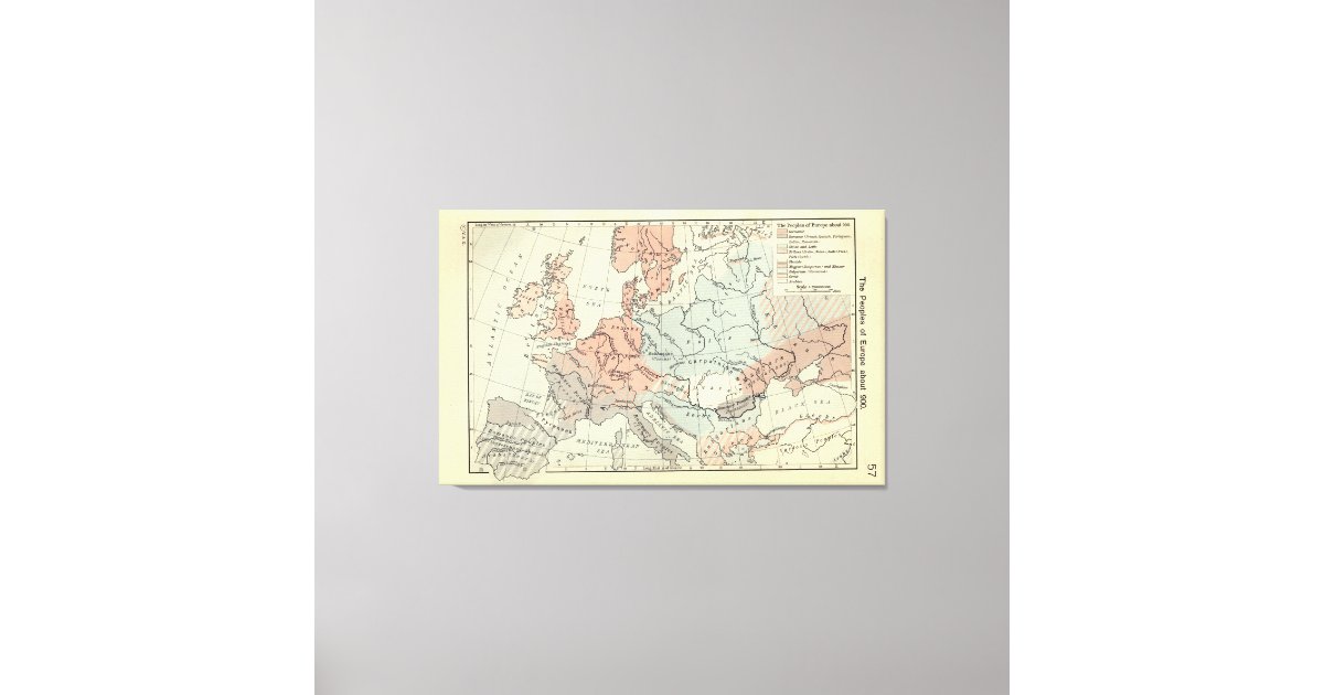 Impressão Em Tela Vintage Map of Europe (1911) | Zazzle Brasil