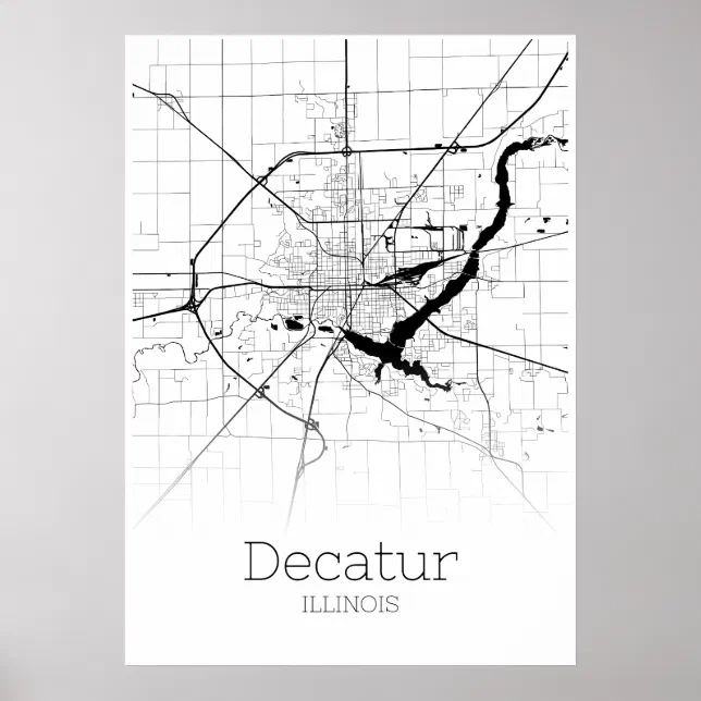 Mapa Decatur - Illinois - Poster do Mapa da Cidade | Zazzle Brasil
