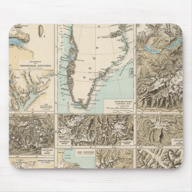 Mousepad Gletscherkarte - Mapa do Atlas Glaciar | Zazzle Brasil