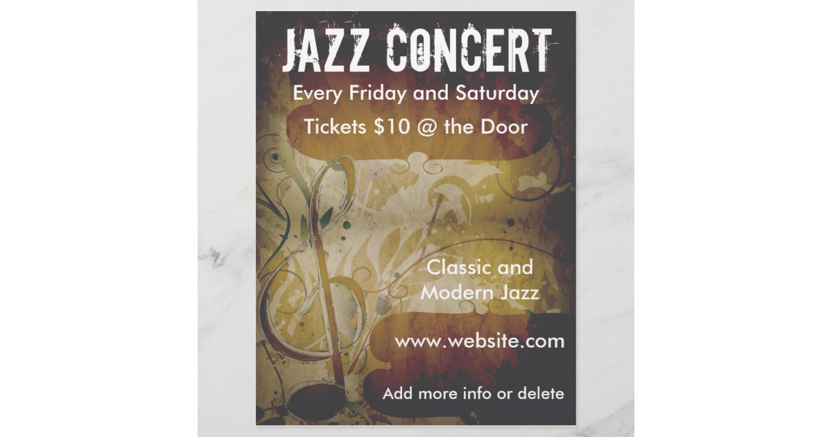 Music Concert Music Note Flyer | Zazzle Brasil