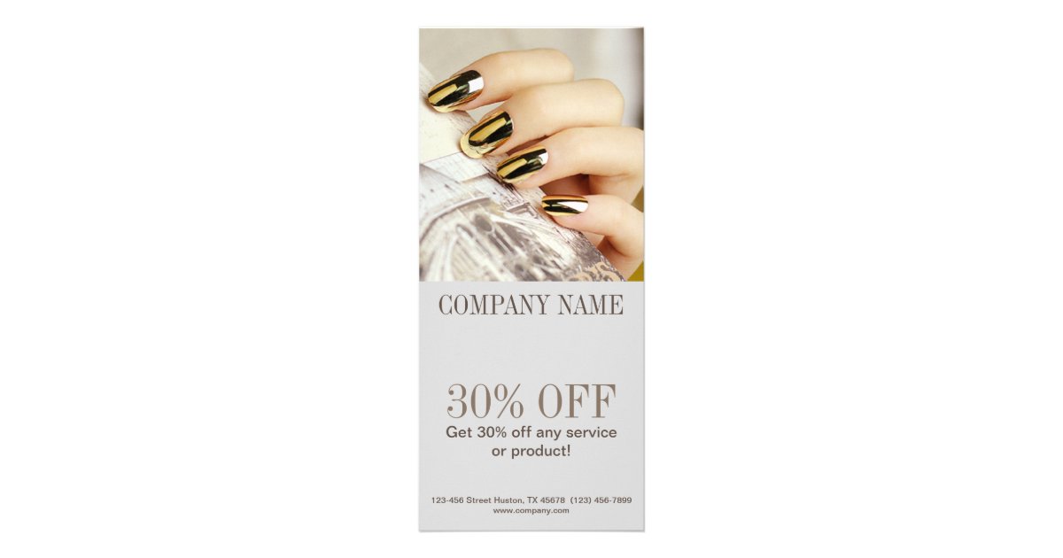 Panfleto salão de unhas da unhas elegante moderna | Zazzle Brasil