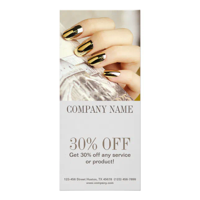 Panfleto salão de unhas da unhas elegante moderna | Zazzle Brasil