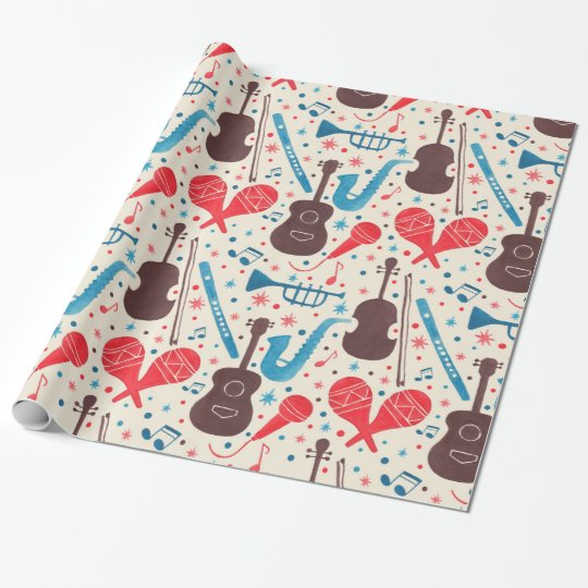 Papel De Presente A música está em toda parte teste padrão | Zazzle.com.br