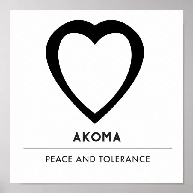 Poster Akoma | Símbolo de Paciência e Tolerância Branca | Zazzle Brasil