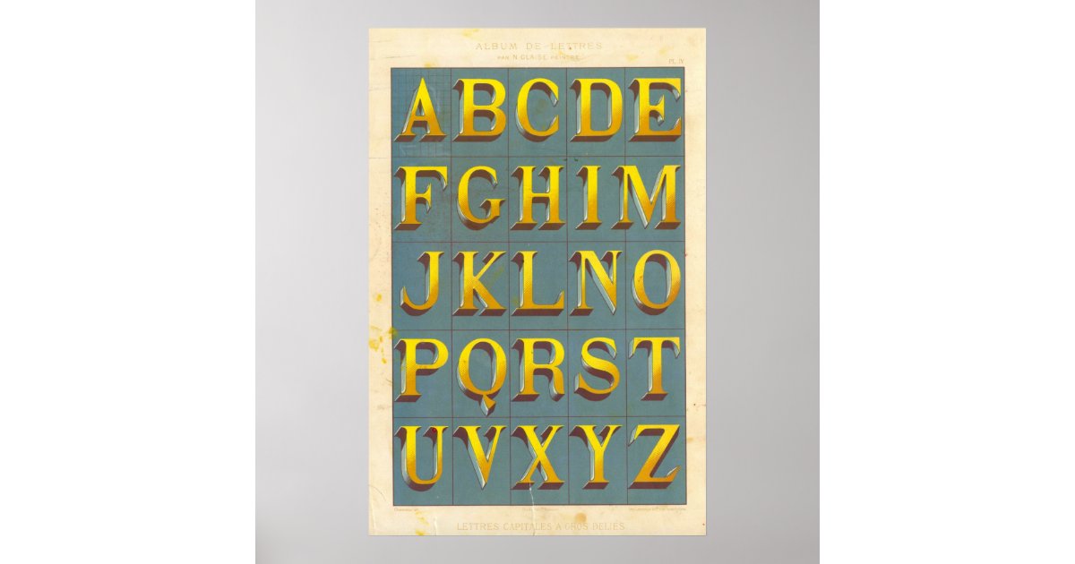 Pôster Alfabeto (Letras maiúsculas) | Zazzle Brasil