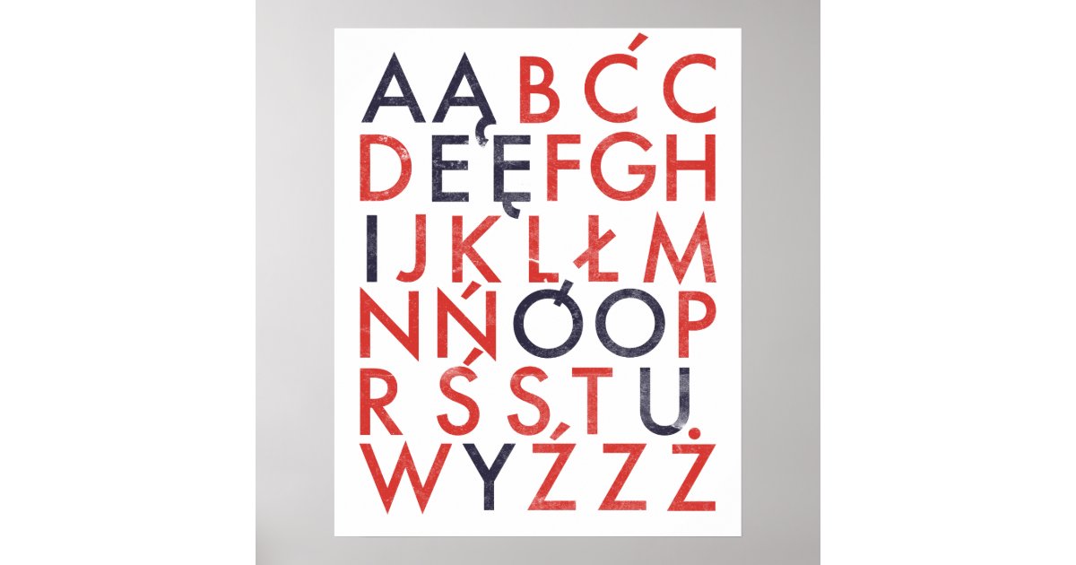 Pôster Alfabeto Polonês | Zazzle Brasil