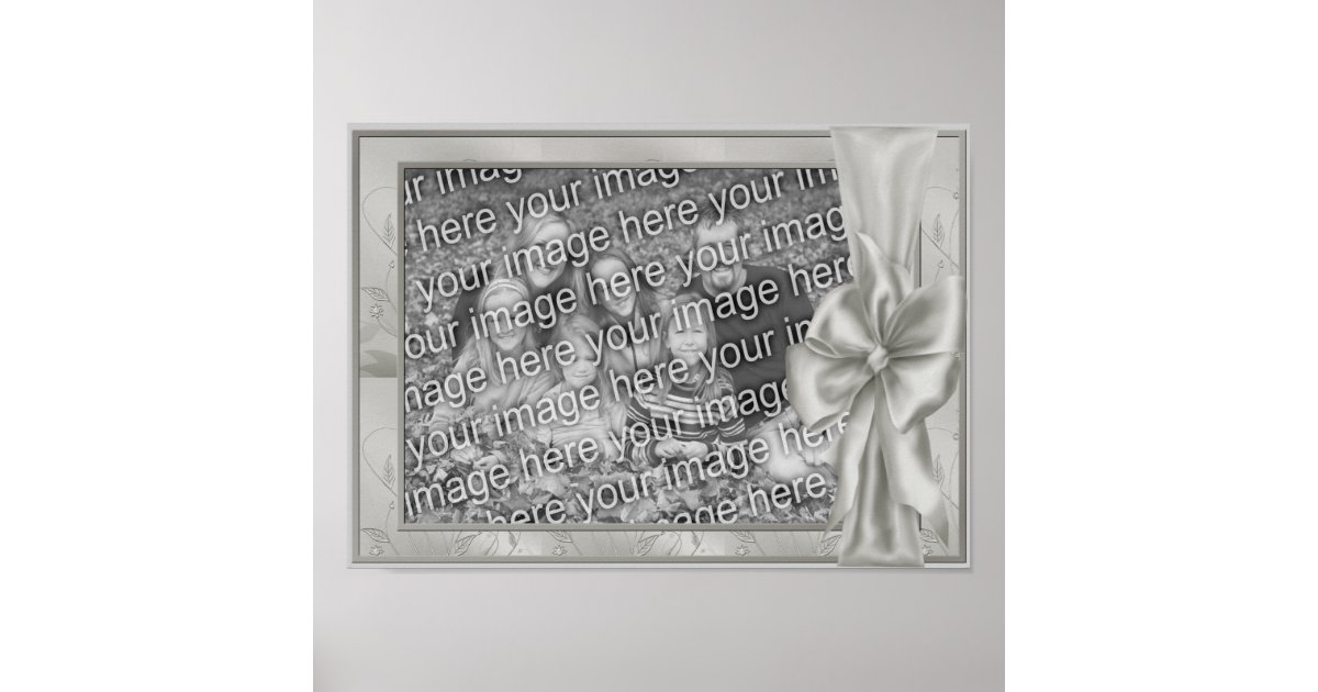 Poster Arco Silver Satin Elegante Adicionar Sua Foto | Zazzle Brasil