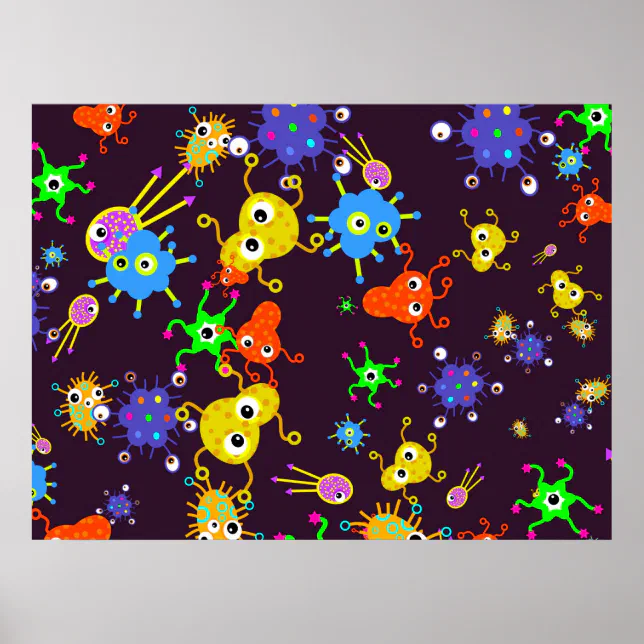 Poster Bacteria Wallpaper | Zazzle Brasil