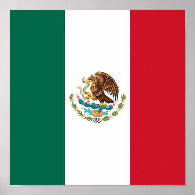 Poster Bandera do México Bandeira nacional mexicana | Zazzle Brasil