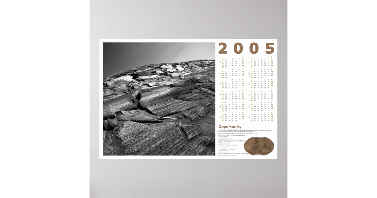 Poster Calendário 2005: Oportunidade | Zazzle Brasil
