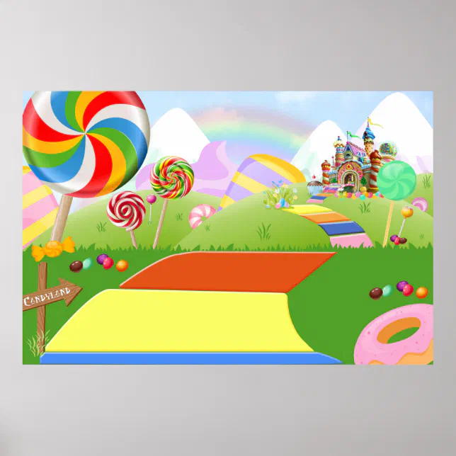 Poster Candyland Backdrop, Candyland Party Backdrop | Zazzle Brasil