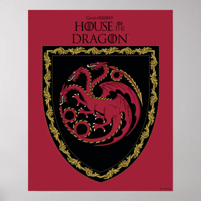 Poster CASA DO DRAGÃO | House Targaryen Crest | Zazzle Brasil