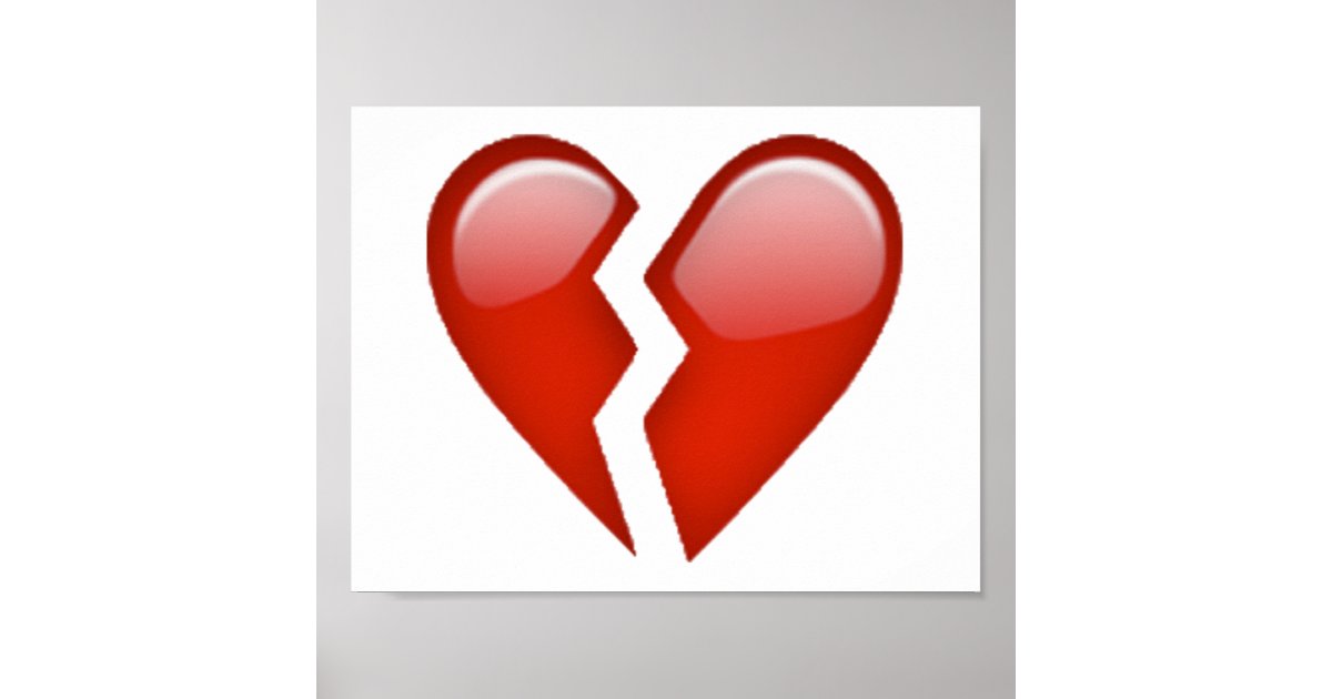 Poster Coração Quebrado - Emoji | Zazzle Brasil