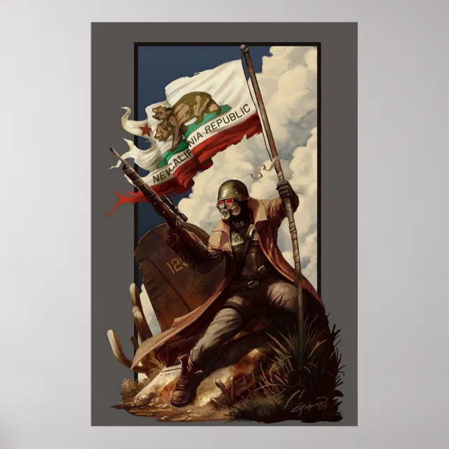 Poster Fallout NCR Ranger Flag Fan Art | Zazzle Brasil