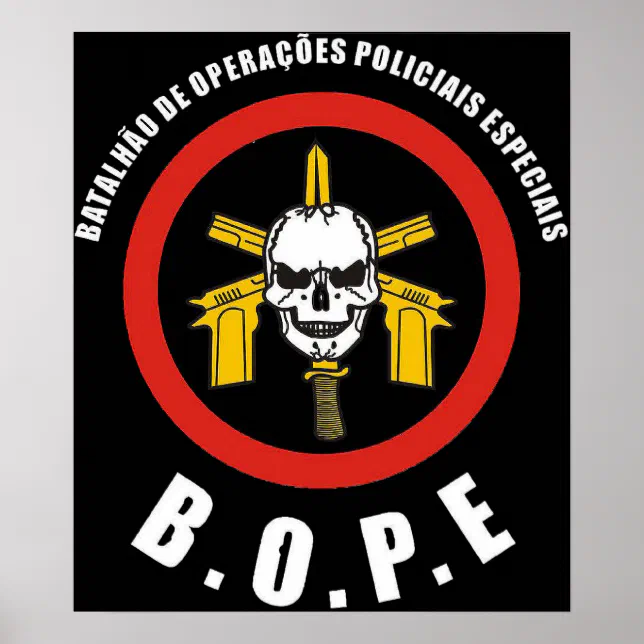 Pôster Força Especial de Polícia Brasileira (BOPE) Tropa | Zazzle Brasil