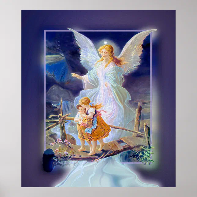 Poster Guardian Angel, Children and Bridge (Exclusivo) | Zazzle Brasil