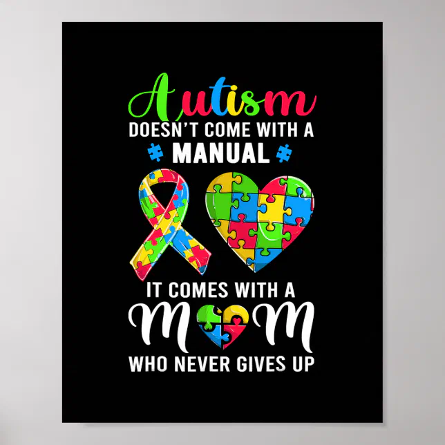 Poster Inspirational Quote Autism Mom Autism Awareness | Zazzle Brasil