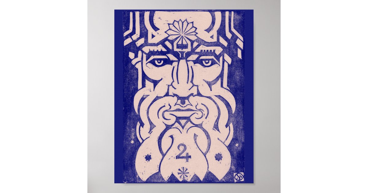 Poster Júpiter Zeus Rei dos Deuses Grego Mitologia Azul | Zazzle Brasil