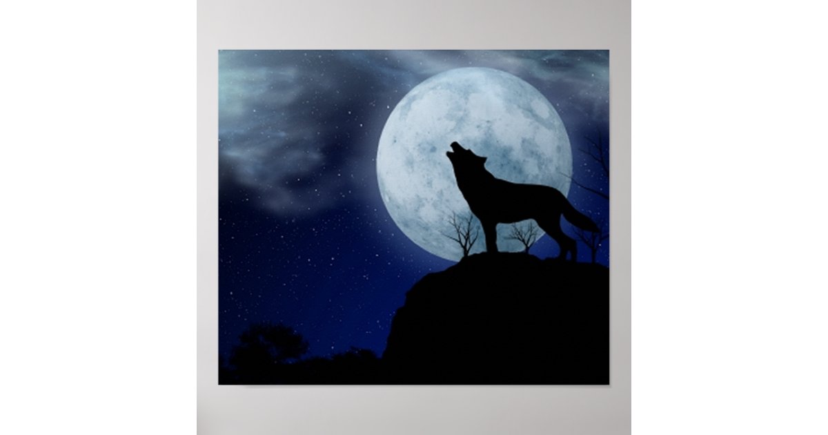 Pôster Lobo Moon Completo | Zazzle Brasil
