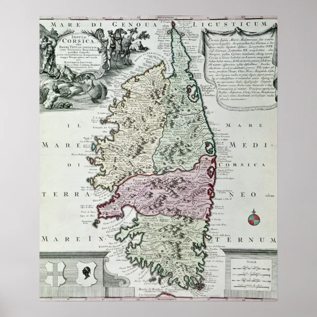 Pôster Mapa da Córsega | Zazzle Brasil