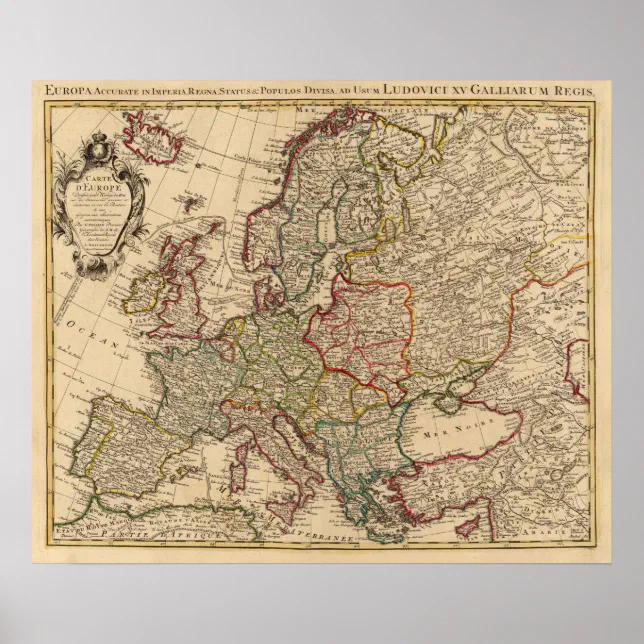Poster Mapa da Europa | Zazzle Brasil
