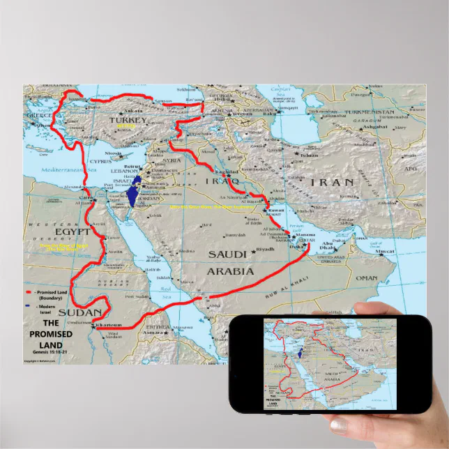 Poster Mapa da Terra Prometida | Zazzle Brasil