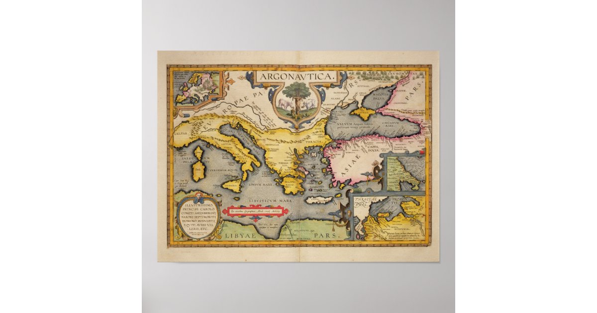 Poster Mapa da Viagem dos Argonautas | Zazzle Brasil