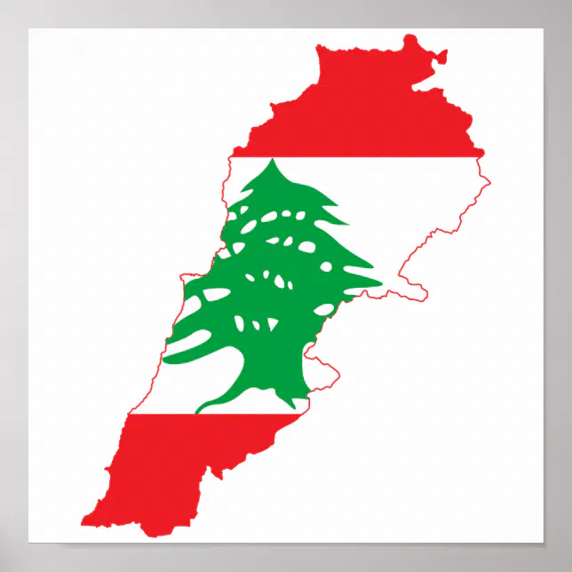 Poster Mapa de Sinalizador do Líbano | Zazzle Brasil
