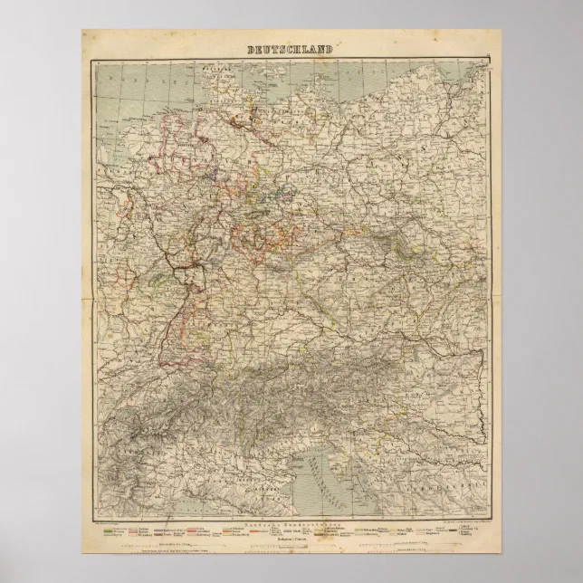 Pôster Mapa do Atlas na Alemanha | Zazzle Brasil