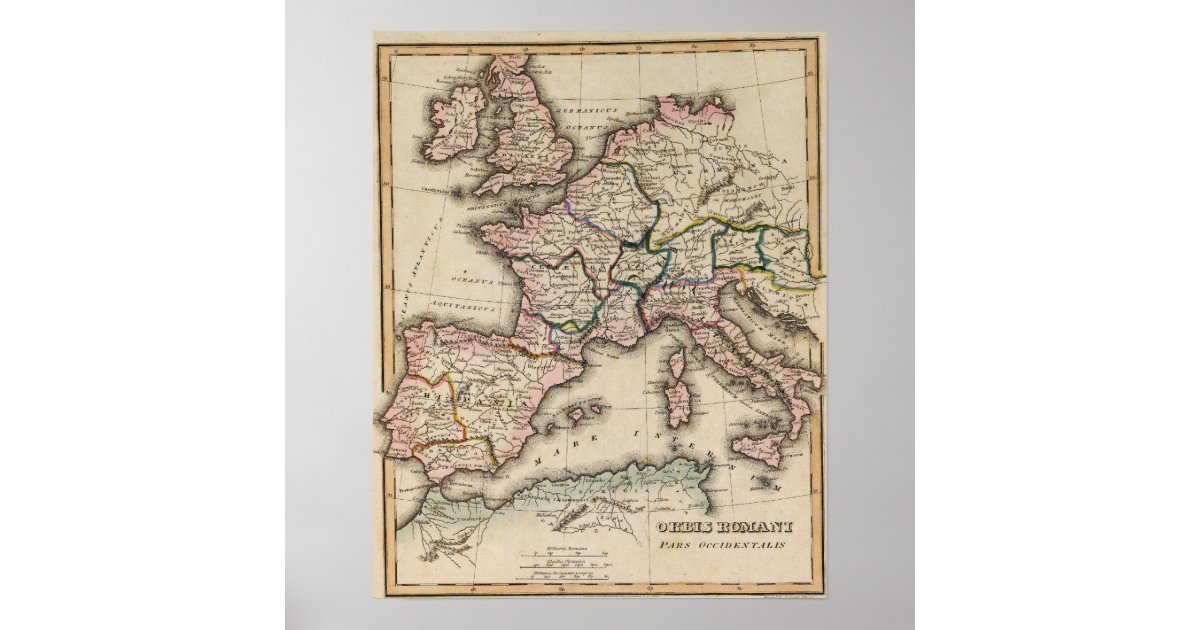 Pôster Mapa do Atlas na Europa | Zazzle Brasil