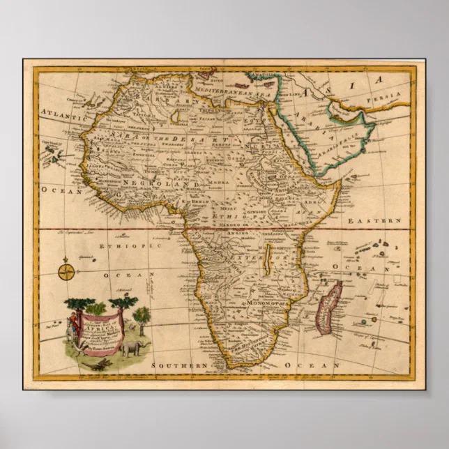 Poster mapa do final do século XIX na África | Zazzle Brasil