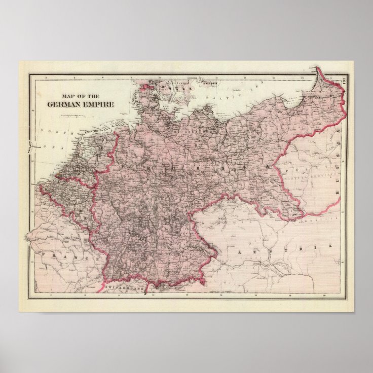 Poster Mapa do império alemão | Zazzle.com.br