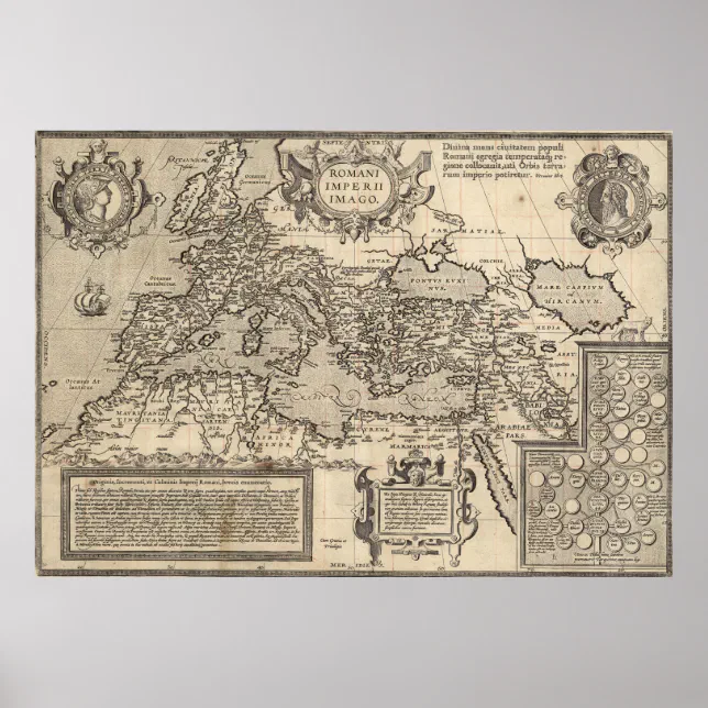 Poster Mapa venenoso do Império Romano (século XVII) | Zazzle Brasil