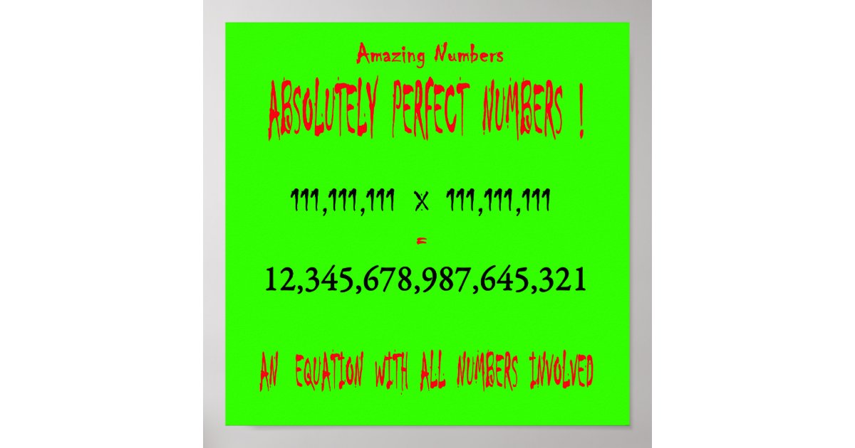 Pôster Números perfeitos | Zazzle Brasil