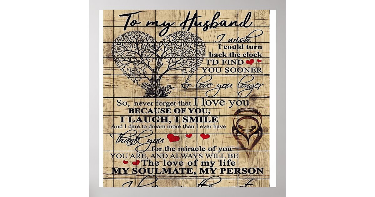 Poster Para o meu marido | Carta Para Marido | Decoração | Zazzle Brasil