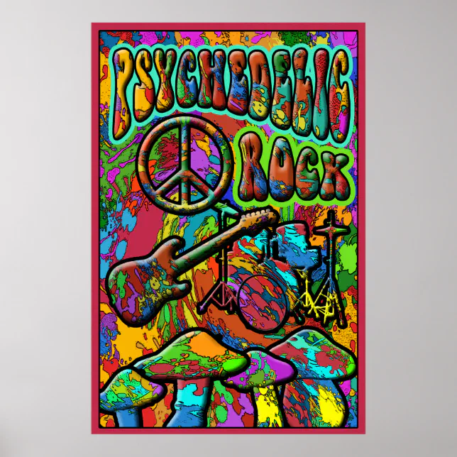 Poster Psychedelic Rock | Zazzle Brasil