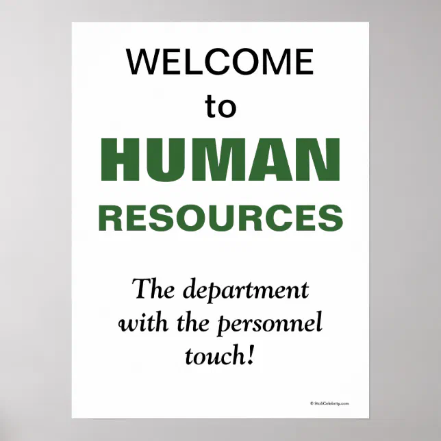 Poster Sinal do Departamento de Recursos Humanos Motivaci | Zazzle Brasil