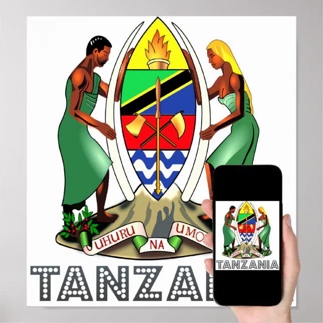 Poster Tanzania Coat of Arms | Zazzle Brasil
