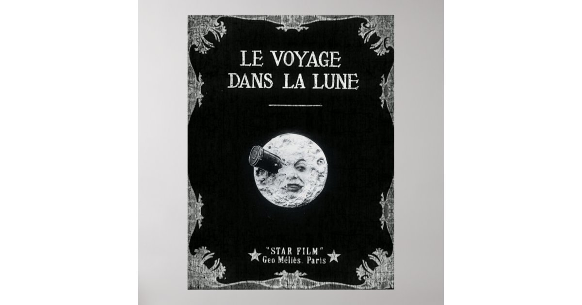 Pôster Uma viagem à lua ou ao Le Voyage dans la Lune Retr | Zazzle Brasil
