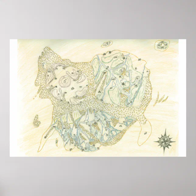 Pôster Unlabeled Map of Trino | Zazzle Brasil