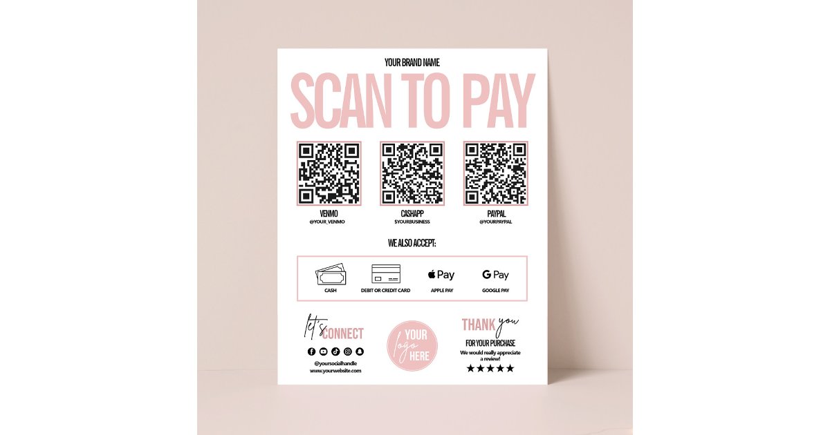 Poster Verificação de Código QR para Pagar Venmo de Sinal | Zazzle Brasil